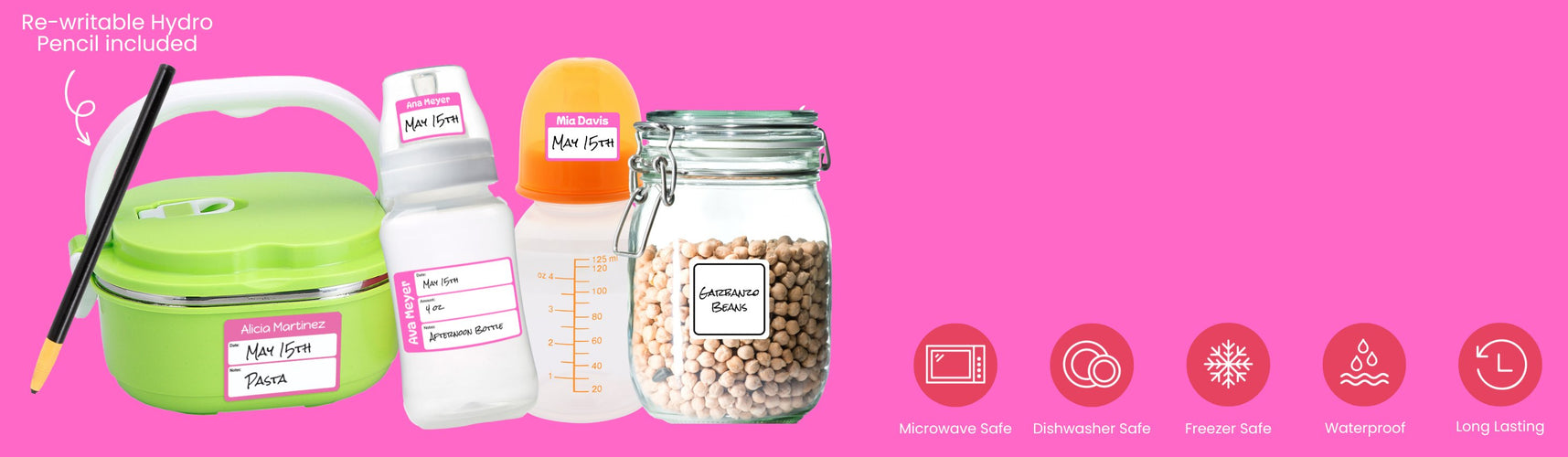 Reusable Write-On Labels | Name Bubbles