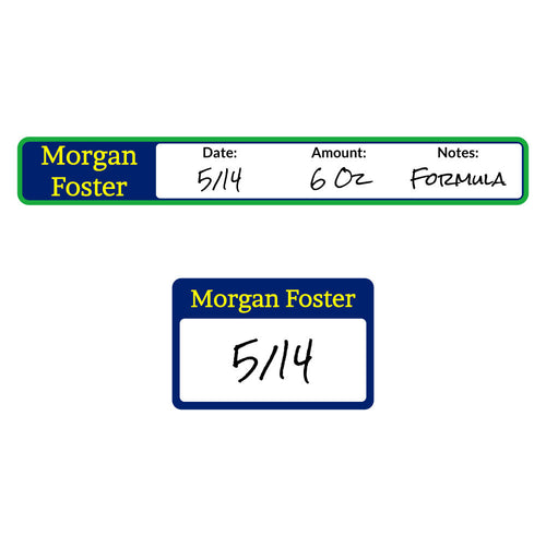 Solid Border Baby Bottle Cap and Ring Write-On Labels | Name Bubbles