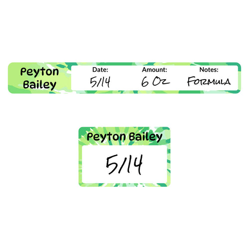 Tie-Dye Art Baby Bottle Cap and Ring Write-On Labels | Name Bubbles