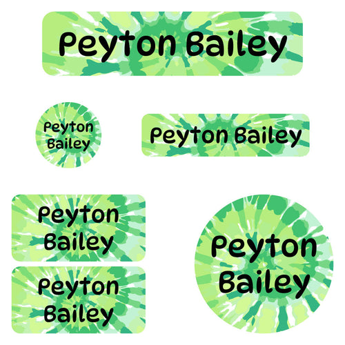 Tie-Dye Art Daycare Labels Pack For Kids | Name Bubbles