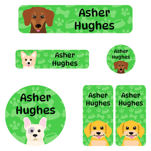 Dog Kindergarten Labels Pack For Kids | Name Bubbles