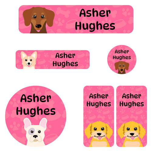 Dog Kindergarten Labels Pack For Kids | Name Bubbles