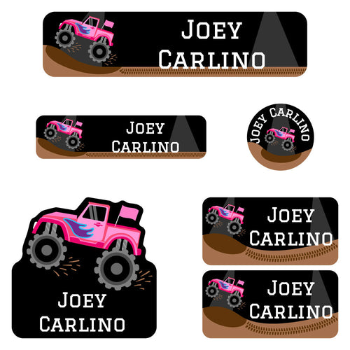 Monster Truck Kindergarten Labels Pack | Name Bubbles