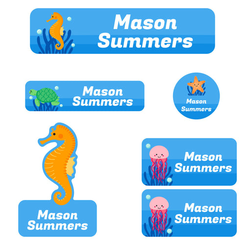 Sea Animals Kindergarten Labels Pack For Kids | Name Bubbles