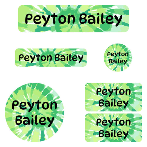 Tie-Dye Art Kindergarten Labels Pack For Kids | Name Bubbles