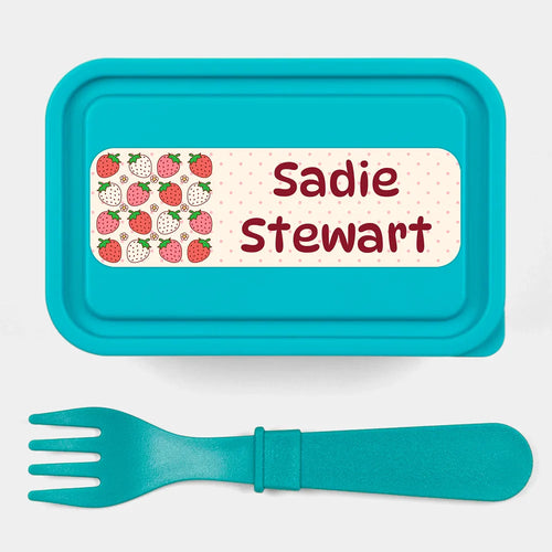 Strawberry Large Rectangle Name Labels | Name Bubbles