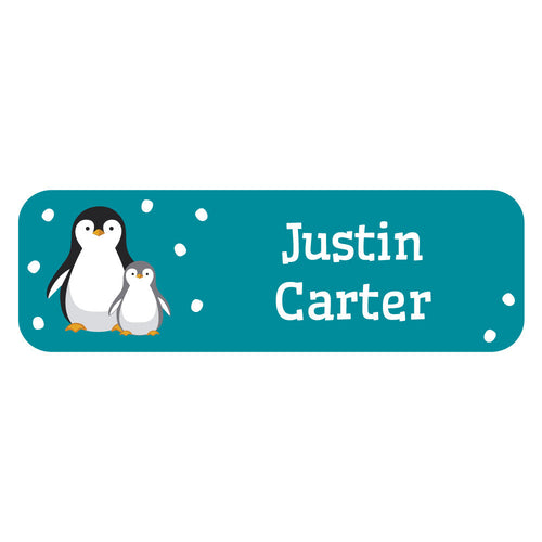 Penguins Large Rectangle Name Labels | Name Bubbles