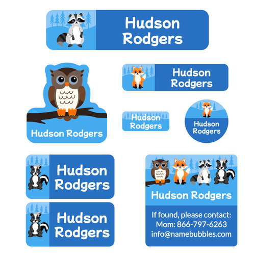 Forest Animals Mega Daycare Labels Pack | Name Bubbles