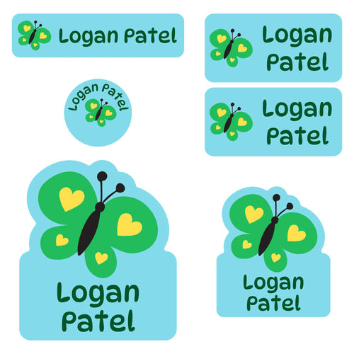 Butterfly Prechool Labels Pack For Kids | Name Bubbles