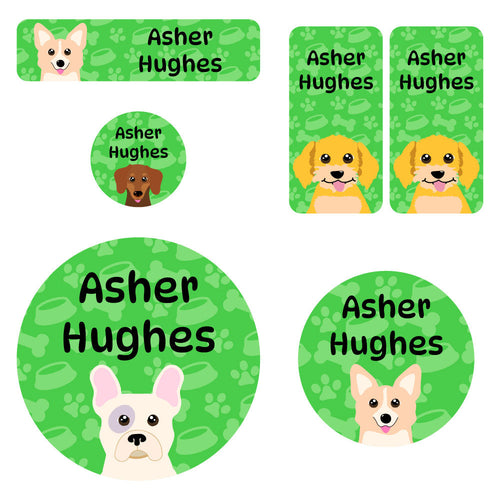 Dog Prechool Labels Pack For Kids | Name Bubbles