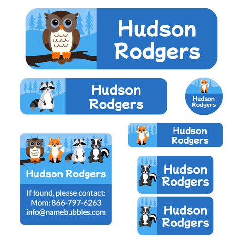 Forest Animals School Labels Pack | Name Bubbles