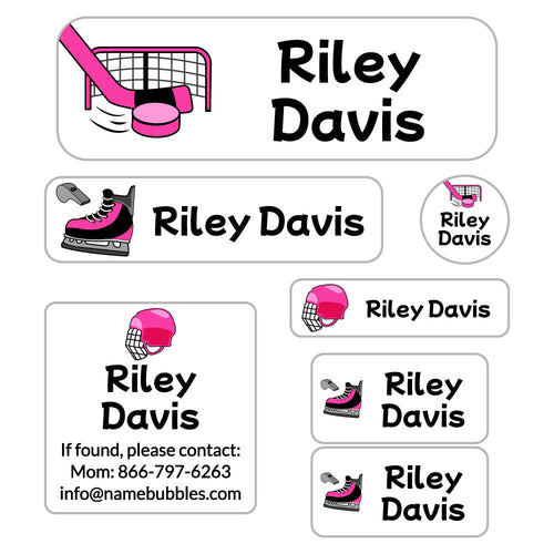 Hockey School Labels Pack For Kids | Name Bubbles