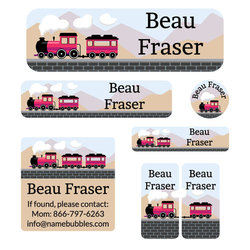 Train School Labels Pack For Kids | Name Bubbles