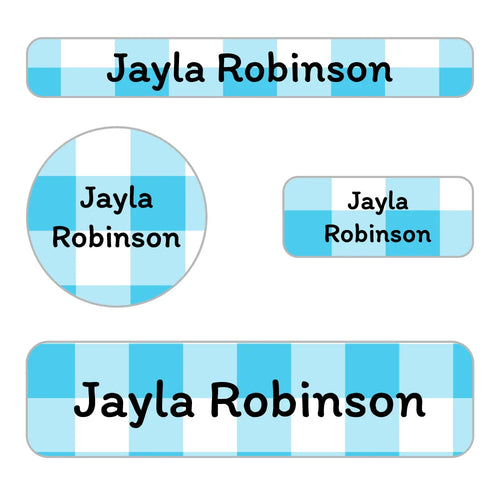 Gingham Small Labels Pack | Name Bubbles