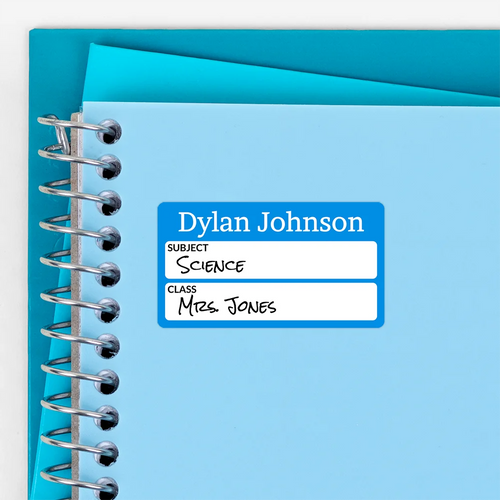 Custom Subject Write-On Labels for Kids | Name Bubbles