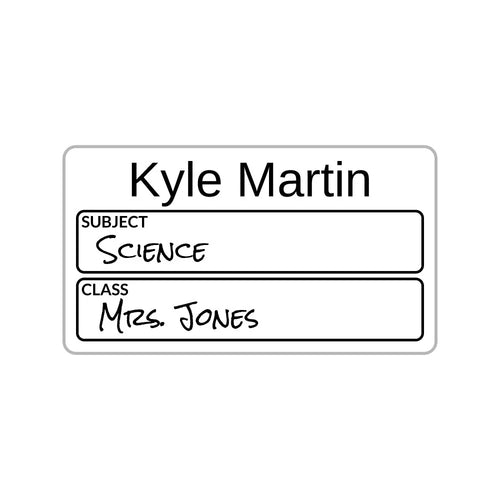 Simple Subject Write-On Labels | Name Bubbles