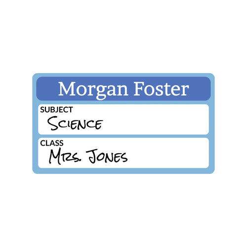Solid Border Subject Write-On Labels | Name Bubbles