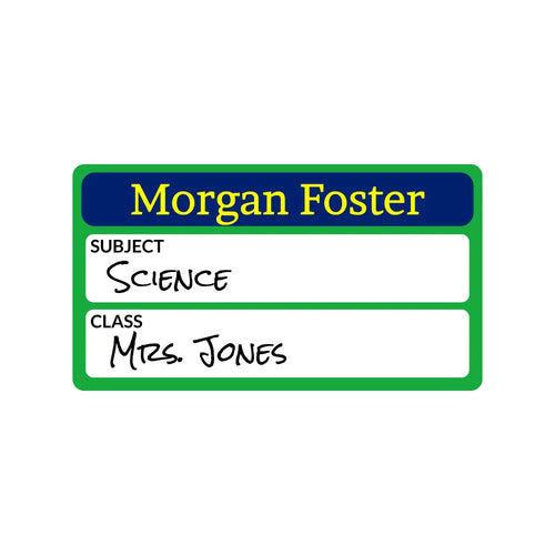 Solid Border Subject Write-On Labels | Name Bubbles