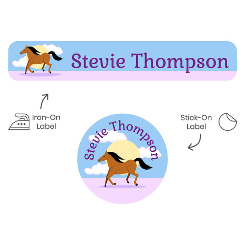 Custom Name Tags: Horse Camp Labels for Clothing | Name Bubbles