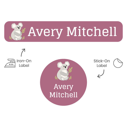 Camp Labels for Clothes: Koala Name Labels | Name Bubbles