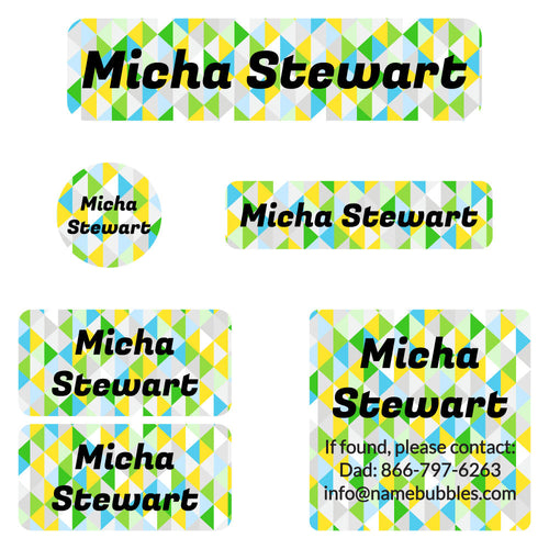 Custom Camp Labels: Crystal Prism Labels for Camp | Name Bubbles