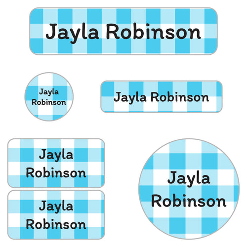 Gingham Daycare Labels Pack | Name Bubbles