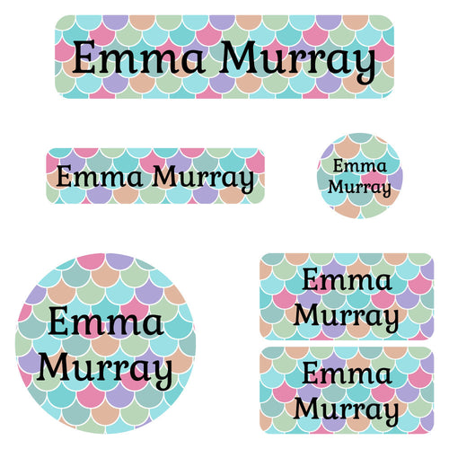 Mermaid Pattern Kindergarten Labels Pack | Name Bubbles