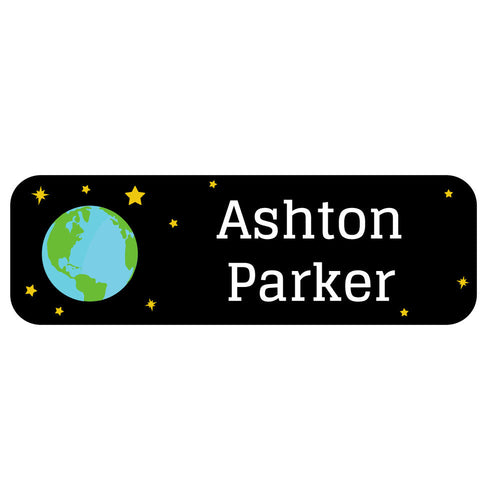 Space Large Rectangle Name Labels | Name Bubbles