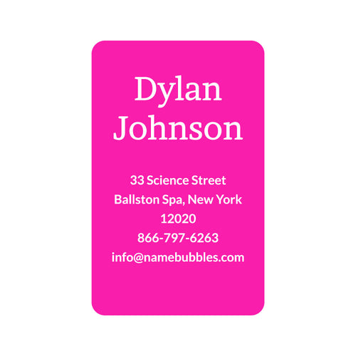 One Color Luggage Tag Labels For Kids | Name Bubbles