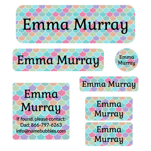 Mermaid Pattern School Labels Pack | Name Bubbles
