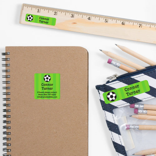 Soccer School Labels Pack | Name Bubbles