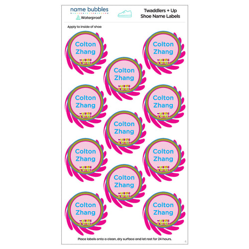 Twaddlers + Up Shoe Labels | Name Bubbles