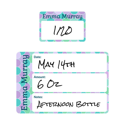 Mermaid Sippy Cup Labels For Daycare | Name Bubbles
