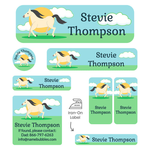 Personalized Name Labels: Horse Sleepaway Camp Labels | Name Bubbles