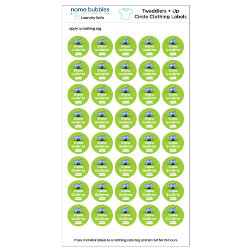 Twaddlers + Up Circle Clothing Labels | Name Bubbles