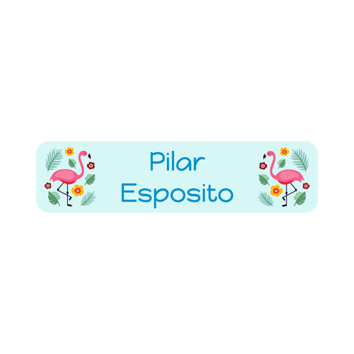 Custom Name Stickers: Flamingo Name Labels | Name Bubbles