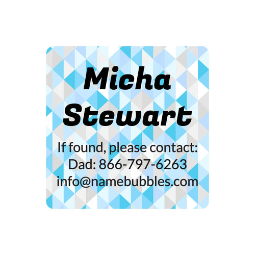Crystal Prism Contact Labels For Kids | Name Bubbles