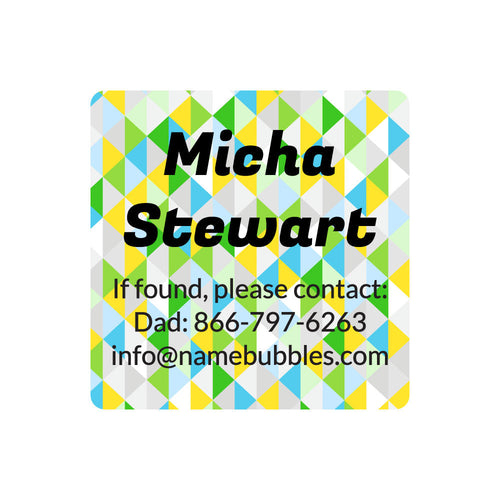 Crystal Prism Contact Labels For Kids | Name Bubbles