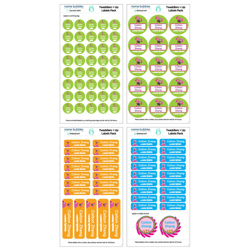 Twaddlers + Up Labels Pack | Name Bubbles