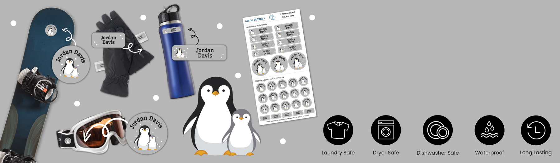 Holiday Labels Pack | Limited-Edition Kids' Labels | Name Bubbles