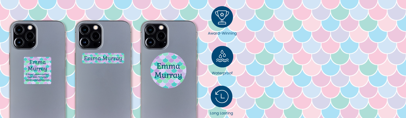 Phone Labels For Kids | Name Bubbles