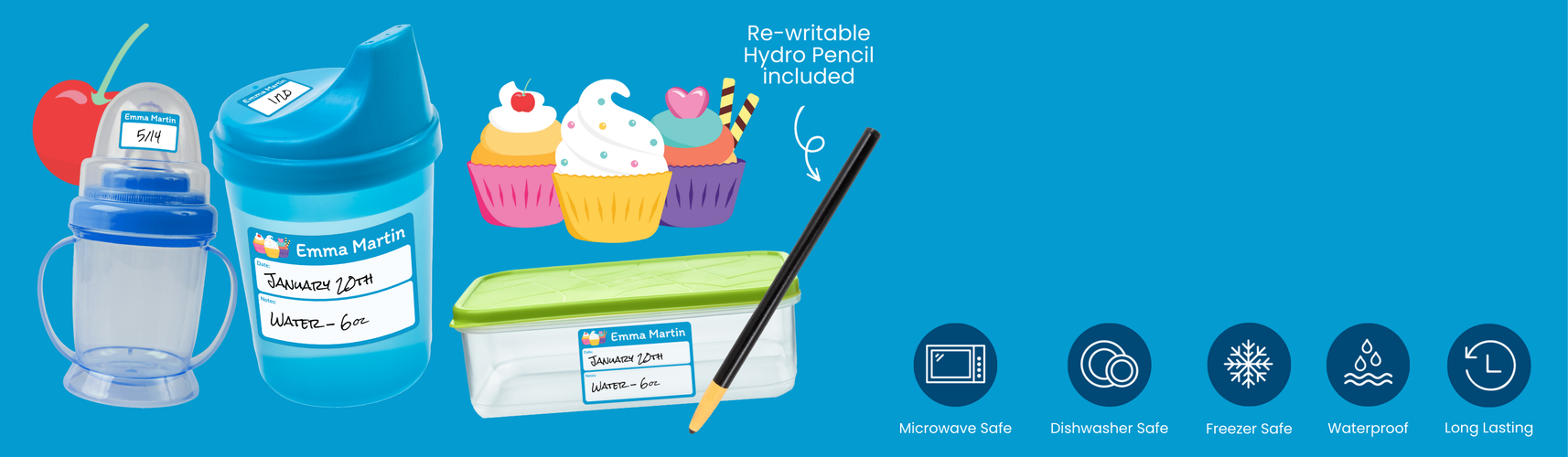 Reusable Sippy Cup Labels For Daycare | Name Bubbles