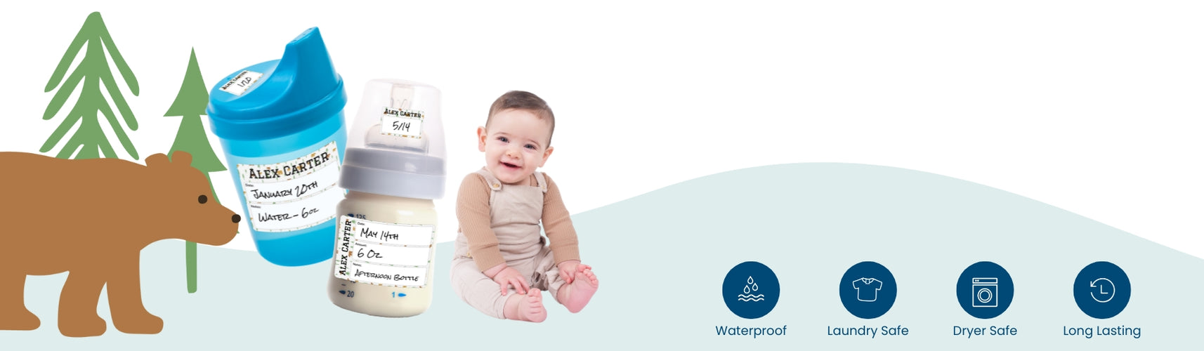 Labels For Sippy Cups & Bottle Labels For Daycare | Name Bubbles