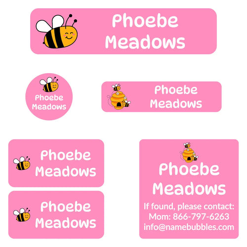 Bee Camp Labels Pack | Name Bubbles