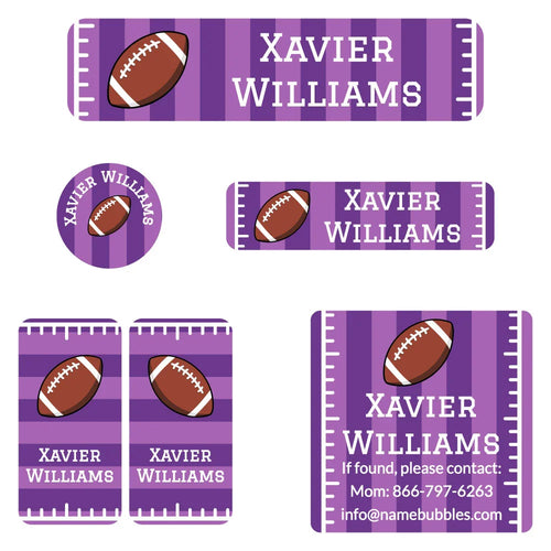 Personalized Name Labels: Football Labels for Camp | Name Bubbles