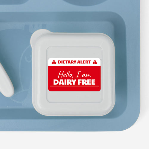 Diet Alert Label: Dairy Free Dietary Alert Stickers | Name Bubbles