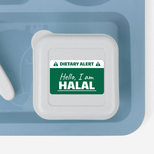 Diet Alert Label: Halal Dietary Alert Stickers | Name Bubbles