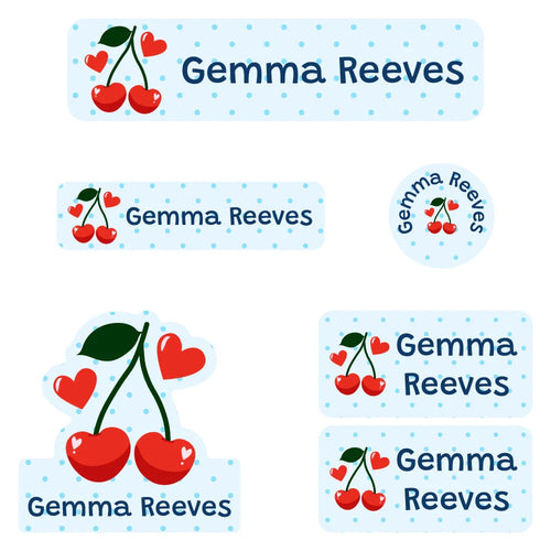 Cherries Kindergarten Labels Pack | Name Bubbles