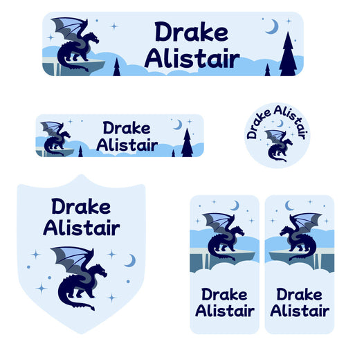Dragons Kindergarten Labels Pack For Kids | Name Bubbles