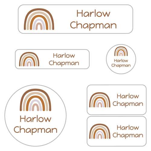 Neutral Rainbow Kindergarten Labels Pack | Name Bubbles